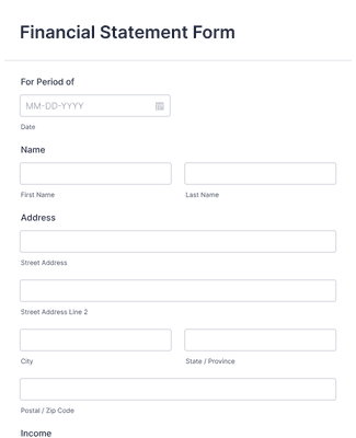 Financial Statement Form Template | Jotform