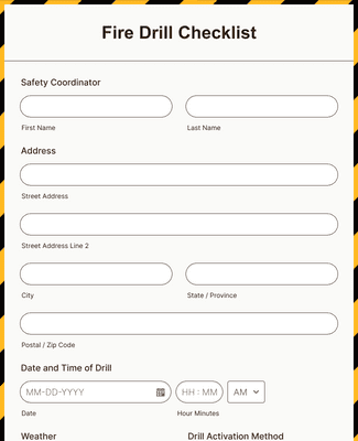 Fire Drill Checklist Form Template | Jotform