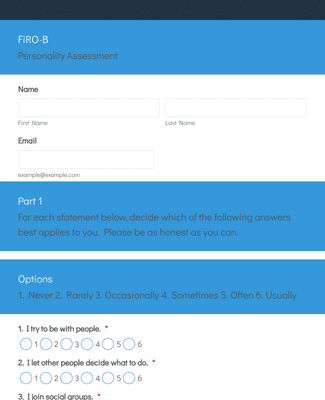 FiRO-B Form Template | Jotform