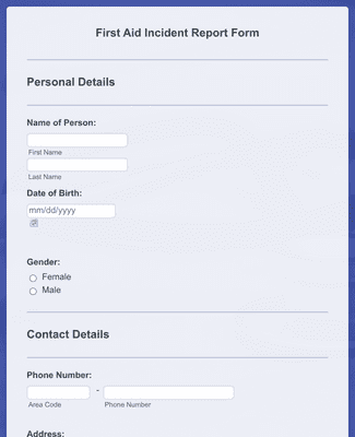 First Aid Incident Report Form Template | Jotform