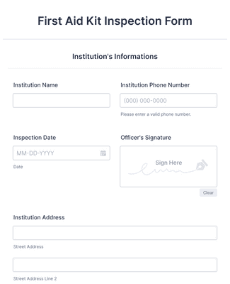 First Aid Kit Inspection Form Template | Jotform
