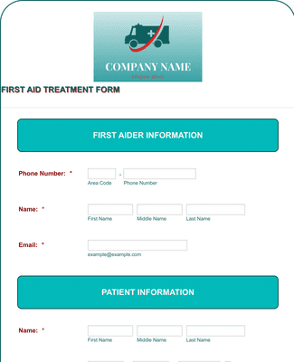 First Aid Treatment Form Template | Jotform