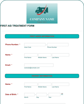 First Aid Treatment Form Template | Jotform
