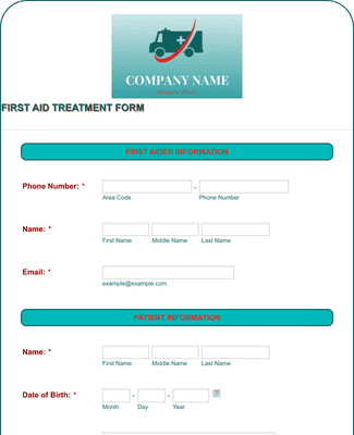 First Aid Treatment Form Template | Jotform