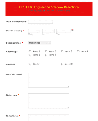 Engineering Notebook Form Template | Jotform