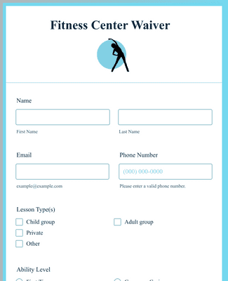 Fitness Center Waiver Form Template | Jotform