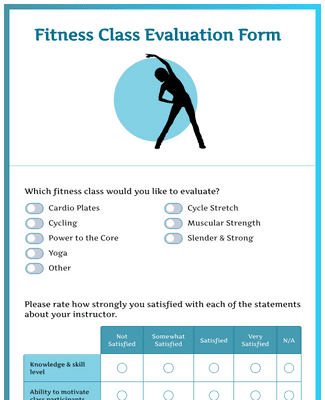 Fitness Class Evaluation Form Template | Jotform