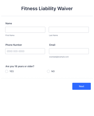 Fitness Liability Waiver Form Template | Jotform