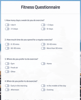 Fitness Questionnaire Form Template | Jotform