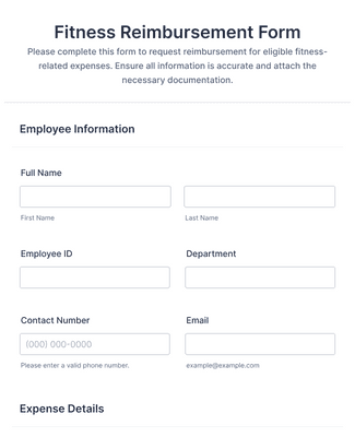 Fitness Reimbursement Form Template | Jotform