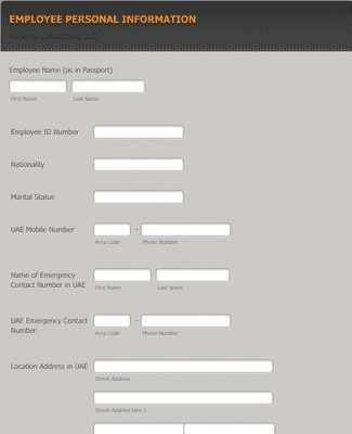 Fixperts EMPLOYEE PERSONAL INFORMATION Form Template | Jotform