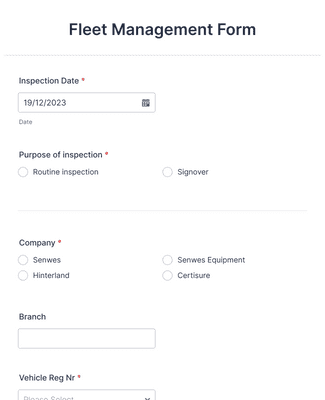 Fleet Management Form Template | Jotform