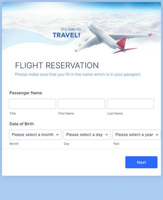 Flight Reservation Form Template | Jotform