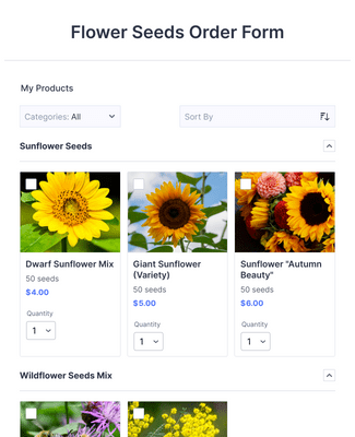 Flower Seeds Order Form Template | Jotform