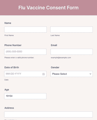 Flu Vaccine Consent Form Template | Jotform