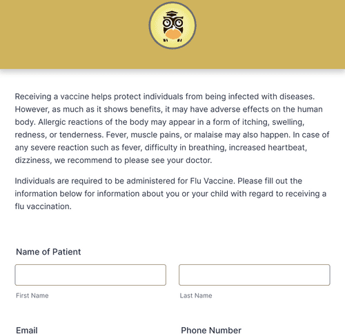 Flu Vaccine Requirement Form Template | Jotform