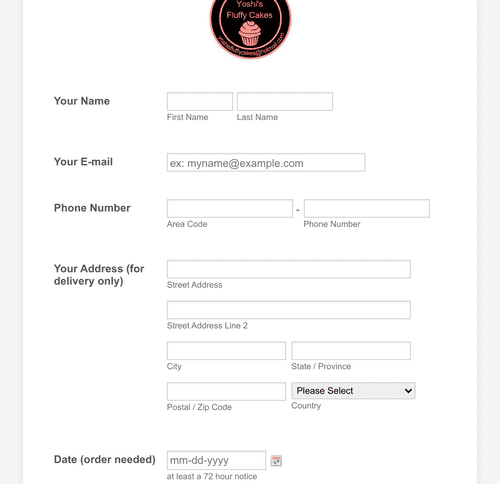 Fluffy Cakes Order Form Template | Jotform