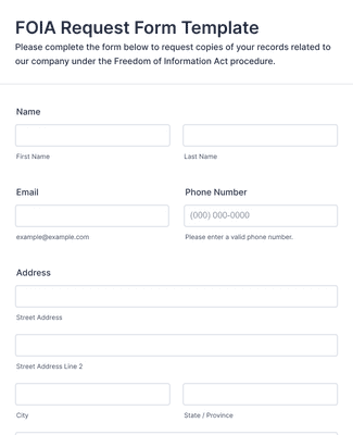 FOIA Request Form Template | Jotform