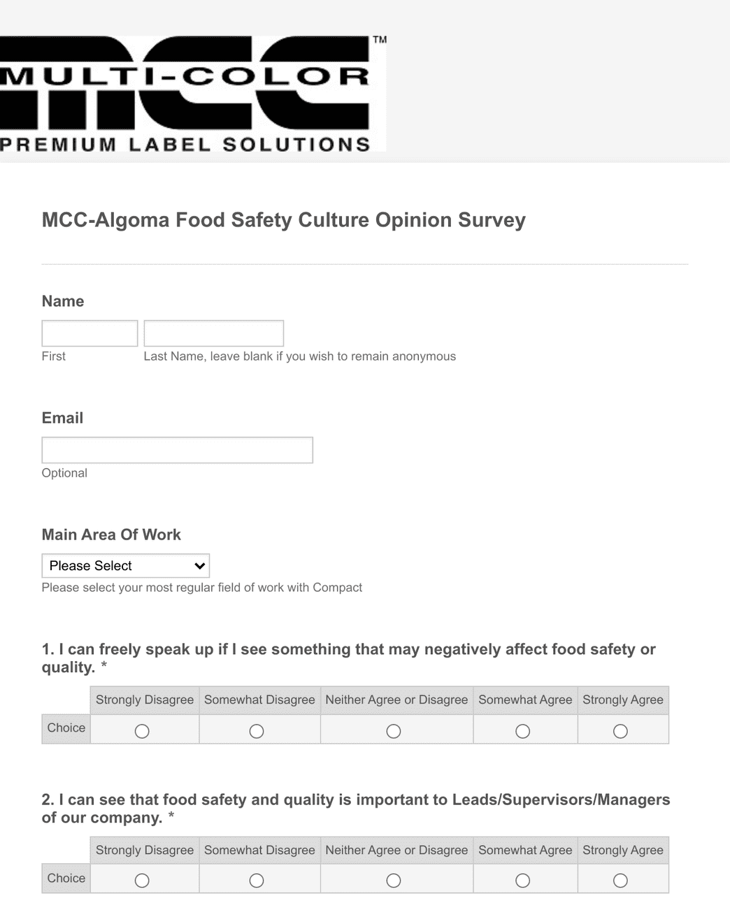 Food Culture Survey Form Template | Jotform