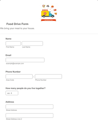 Food Drive Form Template | Jotform