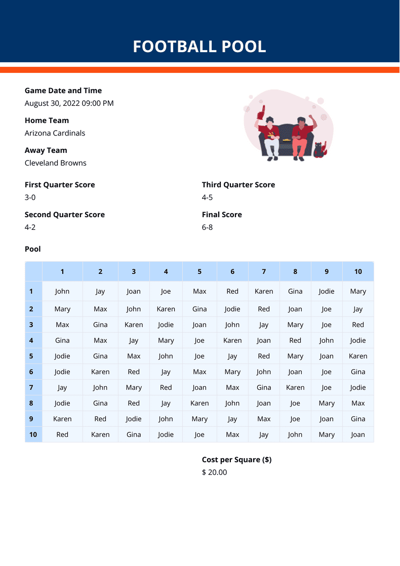 Football Pool Template PDF Templates Jotform