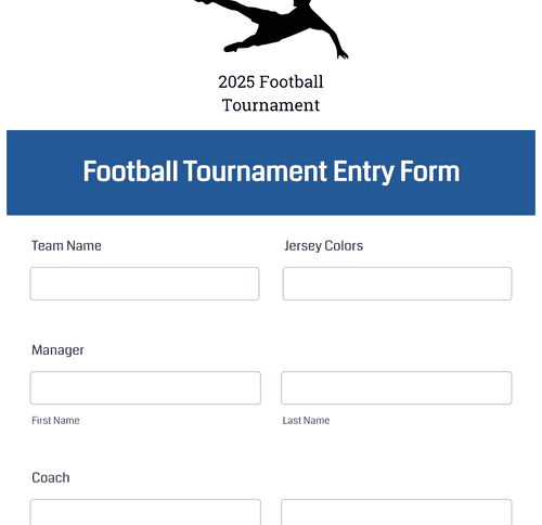 Football Tournament Entry Form Template | Jotform