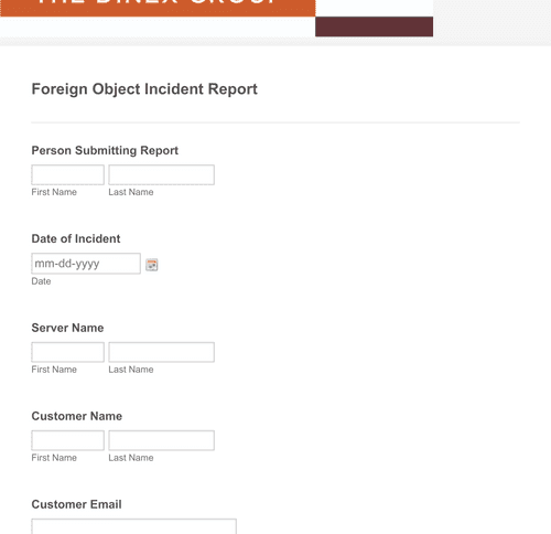 Foreign Object Incident Report Form Template | Jotform