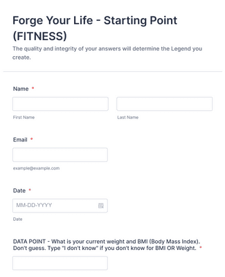 Forge Your Life - Starting Point Form Template | Jotform