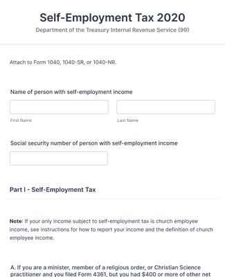 Form 1040 SE Self-Employment Tax Form Template | Jotform