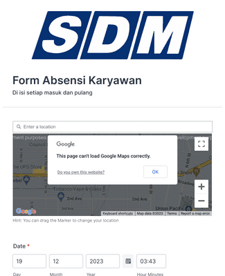 Form Absensi Karyawan Template Formulir | Jotform
