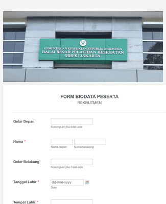 form biodata rekrutmen Template Formulir | Jotform
