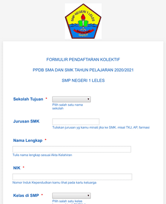 FORMULIR PPDB Template Formulir | Jotform