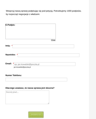 Form Generator | Formularz Petycji Szablon Formularza | Jotform