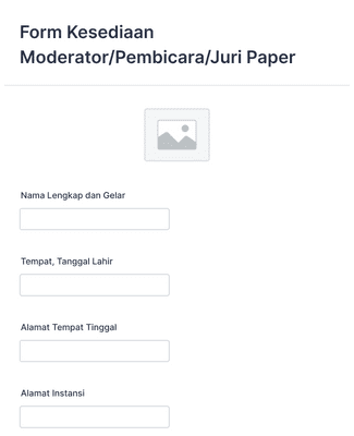 Form Kesediaan Pembicara Template Formulir | Jotform