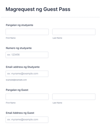 Form para sa pagrerequest ng Guest Pass Form Template | Jotform