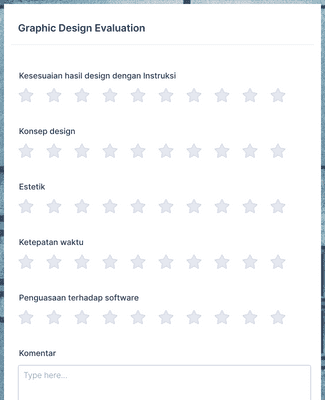 Form penilaian usai Form Template | Jotform
