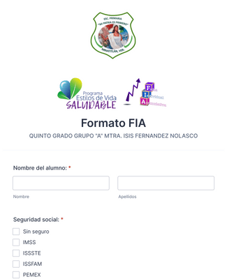 Formato FIA Plantilla de formulario | Jotform