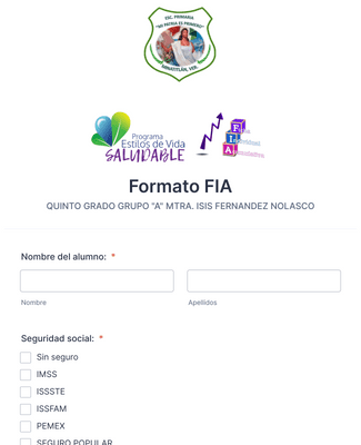 Formato FIA Plantilla de formulario | Jotform