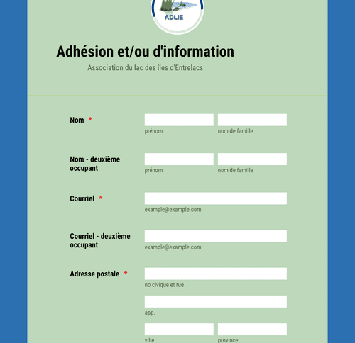 Formulaire d'adhésion association Modèle du formulaire | Jotform