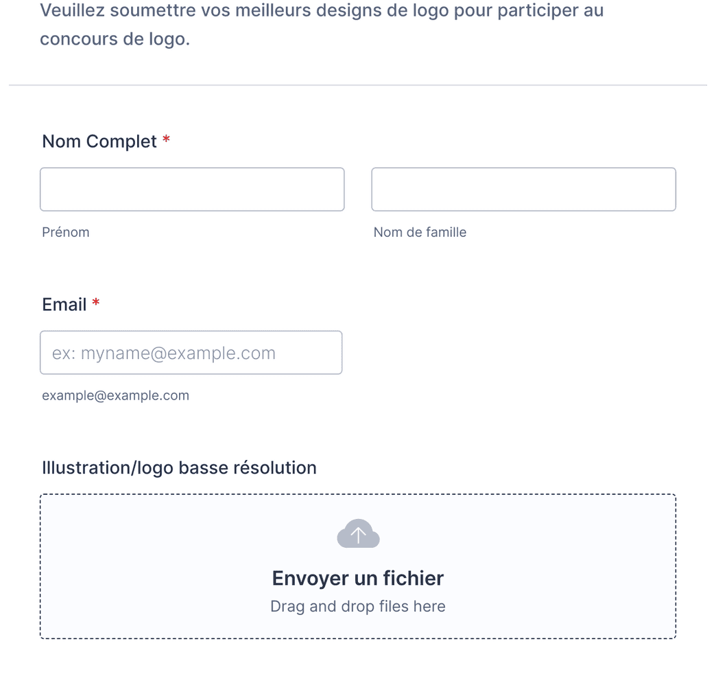 Formulaire de concours de logo Modèle du formulaire | Jotform