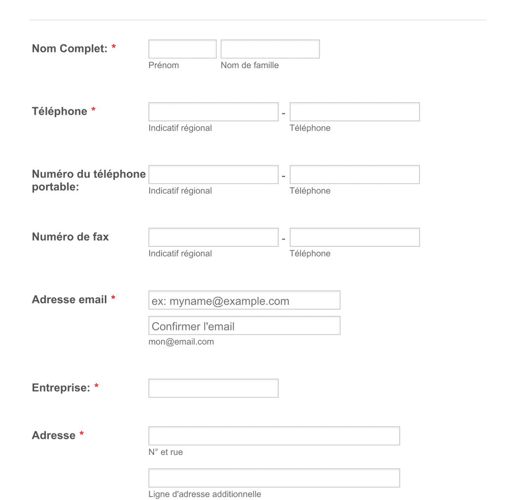 Formulaire de profil client Modèle du formulaire | Jotform