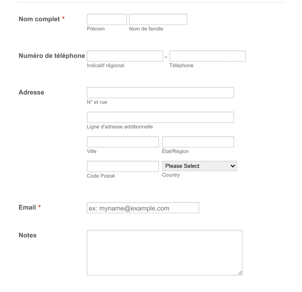 Formulaire d'inscription à la liste de diffusion Modèle du formulaire ...