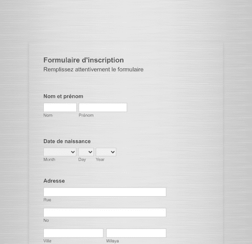 Formulaire d'inscription à un cours Modèle du formulaire | Jotform