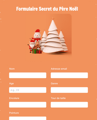 Formulaire Secret du Père Noël Modèle du formulaire | Jotform