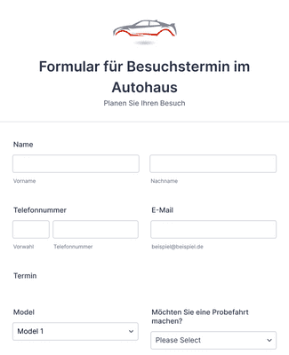 Formular für virtuelle Pflegetermine Formularvorlage | Jotform