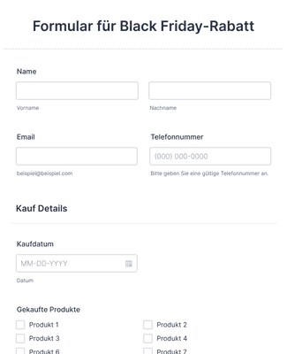 Formular für Black Friday-Rabatt Formularvorlage | Jotform