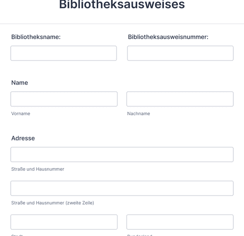 Formular für die Erneuerung eines Bibliotheksausweises Formularvorlage ...