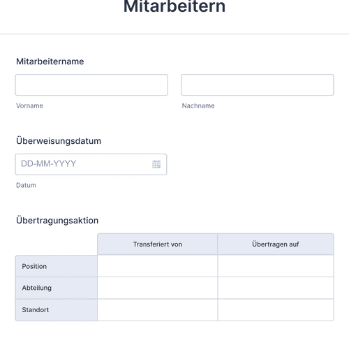 Formular für den Schichtwechsel eines Mitarbeiters Formularvorlage ...