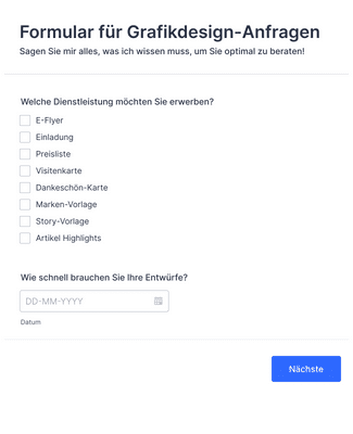 Formular für Grafikdesign-Anfragen Formularvorlage | Jotform