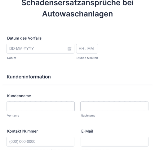 Formular für Schadensersatzansprüche bei Autowaschanlagen ...
